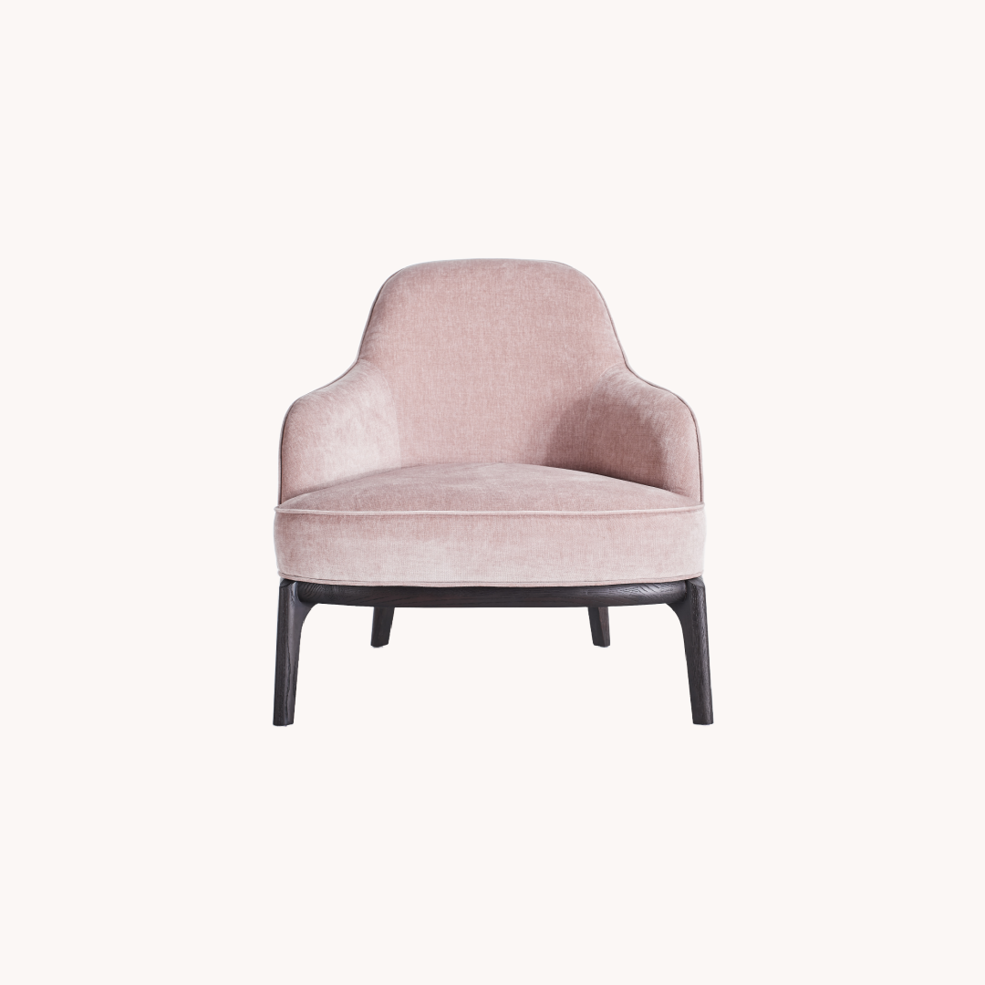Fauteuil en tissu rose pâle | Grado Lord Matt